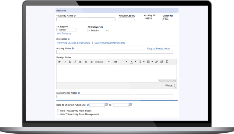MyRec.com Recreation Software » Features
