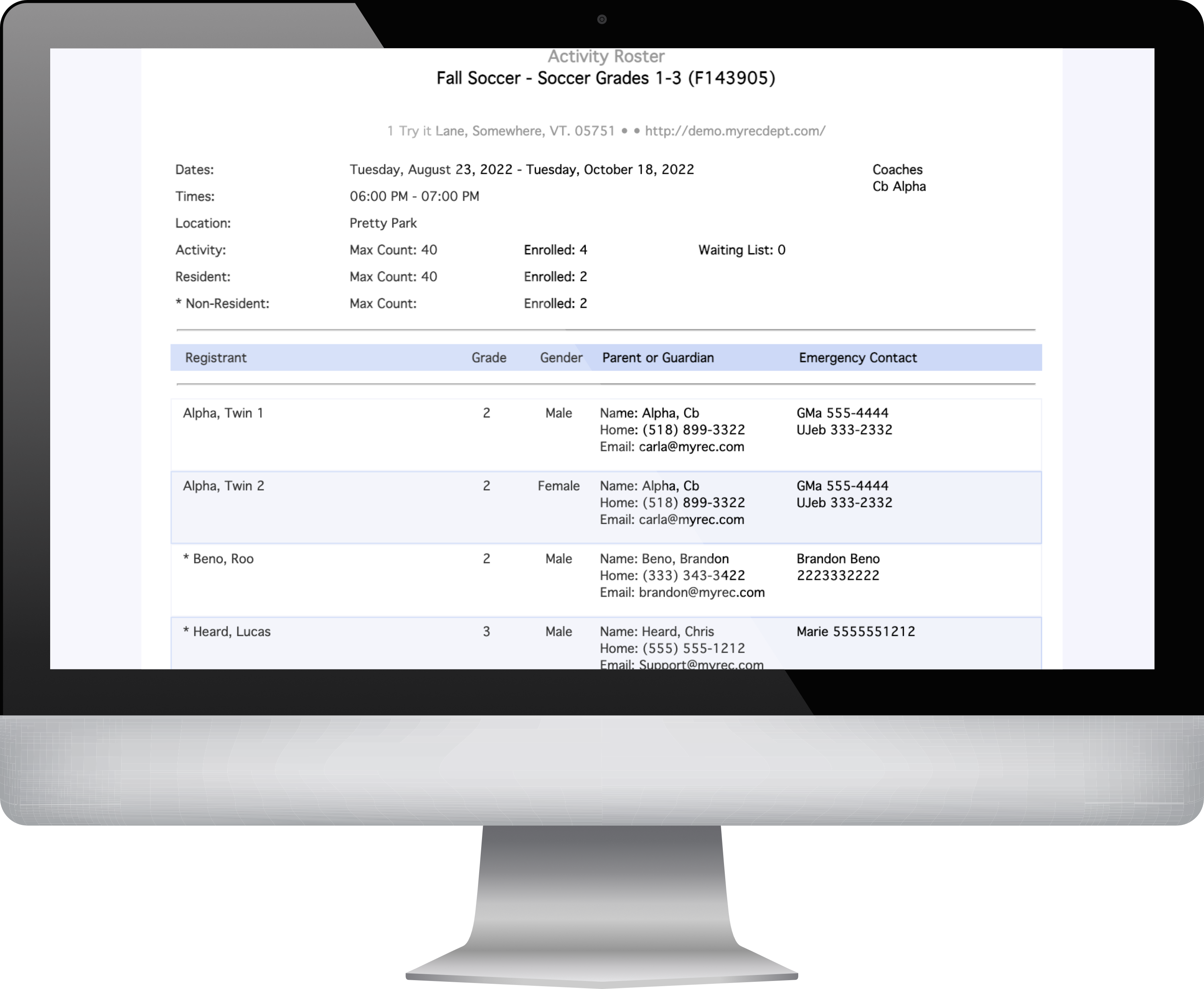 MyRec.com Recreation Software » 4-b-roster